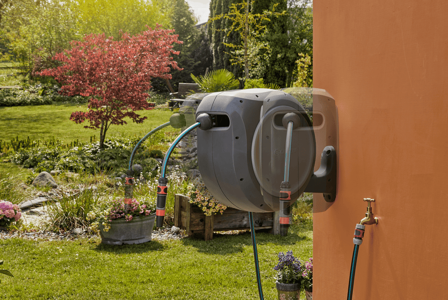 GARDENA 100 Foot Wall Mounted Reel gray – Gardena