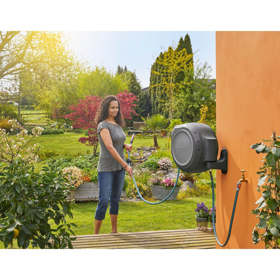 GARDENA 100 Foot Wall Mounted Reel gray – Gardena